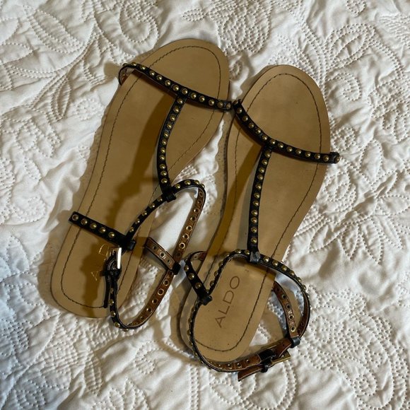 Aldo | Shoes | Aldo Black Studded Sandals | Poshmark